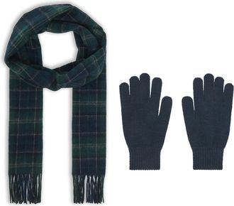 Barbour Set Schal und Handschuhe Barbour MGS0018NY91 Dunkelblau