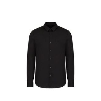 A|X Armani Exchange Chemise col classique en coton m&eacute;lang&eacute;