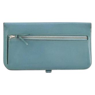 Herm&egrave;s Pre-owned Vintage Leather Clutch - Femme - Pre-owned - Bleu - Taille: ONE Size
