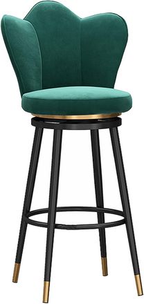 Generic Drehbarer Barhocker mit bl&uuml;tenf&ouml;rmiger R&uuml;ckenlehne, Fu&szlig;st&uuml;tze und schwarzen Metallbeinen f&uuml;r K&uuml;cheninseln, Bartheken und Esszimmer