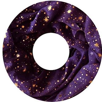 Lina & Lily Écharpe tube femme à étoiles dorées (Violet foncé)