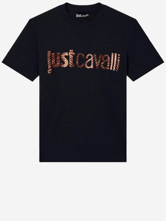 Just Cavalli Mens Cotton T-Shirt Black T-Shirts And Polos