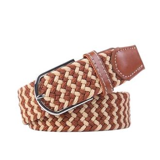 Generic Ceinture &eacute;lastique en toile tiss&eacute;e avec boucle ardillon tricot&eacute;e pour homme et femme, 43, 3.3cmX107cm