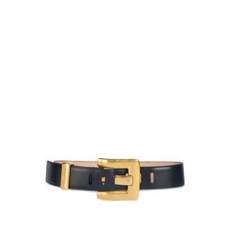 Balmain Femme, Accessoires, Noir, Taille: 90 CM Ceinture Anthem en cuir de veau 4,5 cm