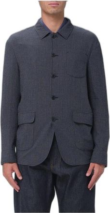 Emporio Armani Overshirt aus Baumwolle - - Jackets - Herren - Blau - 2XL