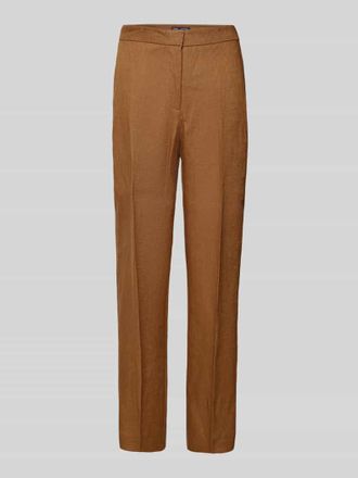 Mango Straight Fit Leinenhose mit B&uuml;gelfalten Modell Boreli