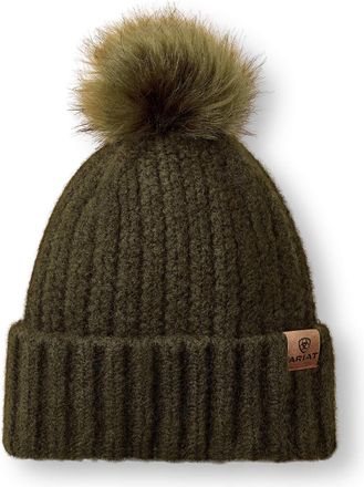 Ariat Womens Chilton Beanie Hat in Olive, Size OS, by Ariat