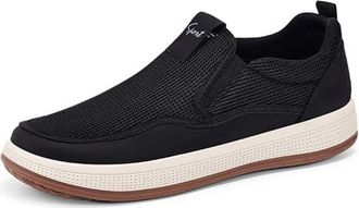 Alexis Leroy Chaussures Homme Slip on Respirantes de Marche Confortables pour Travail, Sport et Conduite Noir 44 EU