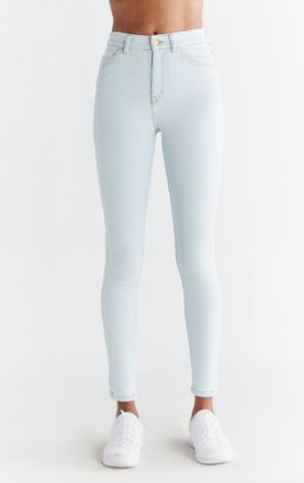 Evermind Damen vegan Jeans Skinny Fit Eisblau