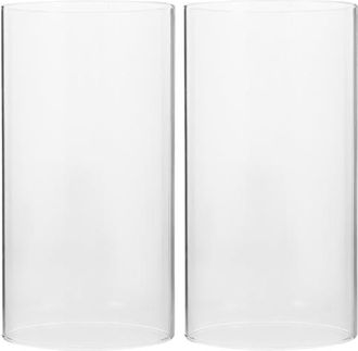 BESPORTBLE Lot de 2 photophores en Verre - Transparents - pour la Maison - 15 x 8 cm