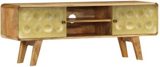 vidaXL Vidaxl - Meuble tv Bois de manguier massif 120 x 30 x 45 cm