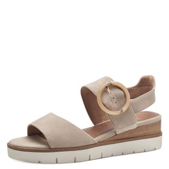 Tamaris Damen Plateau Sandalen Leder Sommer; IVORY UNI/beige; 36 EU