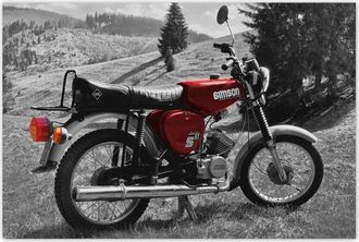 Generic Foto Bild Poster Wandbild Dekor 90x60cm Red Simson S51 Nr. H10084M_PL1L