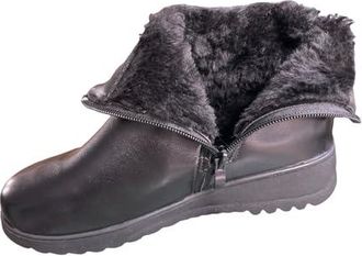 Generic Bottines dhiver chaudes et confortables pour femme - &Eacute;l&eacute;gantes et classiques - Doublure en fausse fourrure - Fermeture &eacute;clair lat&eacute;rale - Confortables 