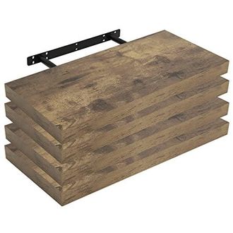 Woltu &Eacute;tag&egrave;re Murale, &Eacute;tag&egrave;re Suspendue, &Eacute;tag&egrave;re Flottante en MDF, Lot de 4, pour Salon, Cuisine, Chambre, Salle de Bain etc RG9368hov-4