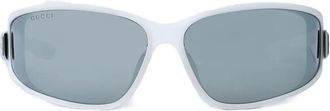 Gucci logo oval sunglasses - Wei&szlig;