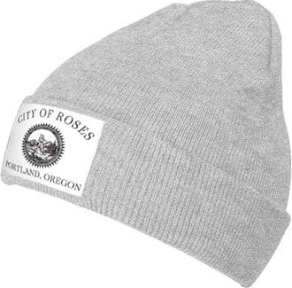 Generic Bonnet Souple Tricoté Drapeau De Portland, Oregon (1950) Coupe-Vent Bonnet Chapeau Tricot Classique Knit Beanie pour Ski Adultes Sports