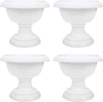 Pretyzoom Vase Style Romain Europ&eacute;en Lot De 4 Cache Pots Blancs 14X14X14Cm D&eacute;coration Mariage Jardin Int&eacute;rieur Ext&eacute;rieur