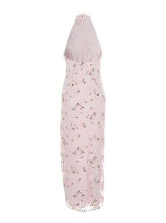 Rotate Womens Long Floral Dress Pink Polyester