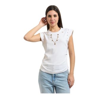 Fracomina Femme, Tops, Blanc, Taille: 42 FR T-shirt avec ornements