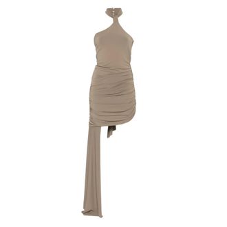 Amen Femme, Robes, Brun, Taille: 38 FR Draped Asymmetric Hem Dress
