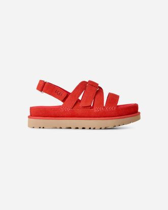 UGG Goldenstar Gleam Sandale f&uuml;r Damen in Red Pepper, Gr&ouml;&szlig;e Wildleder