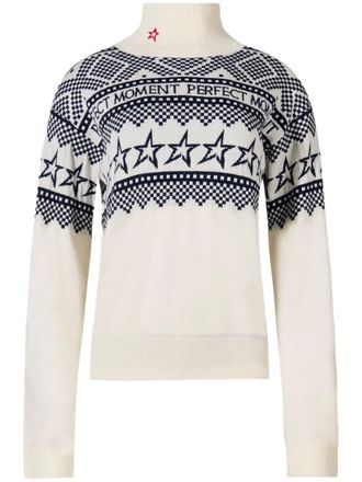 Perfect Moment pull en maille intarsia - Blanc