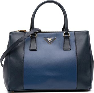 Prada Hobo Bags - Medium Bicolor Saffiano Lux Galleria Double Zip Sa - Gr. unisize - in Blau - für Damen