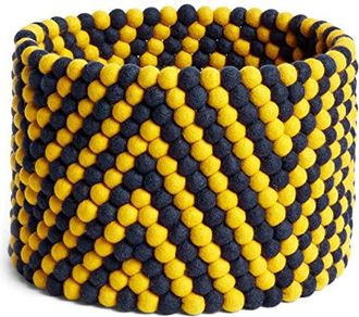 HAY Bead Chefron Korb, Wolle, Gelb, H: 27 cm &Oslash; 40 cm