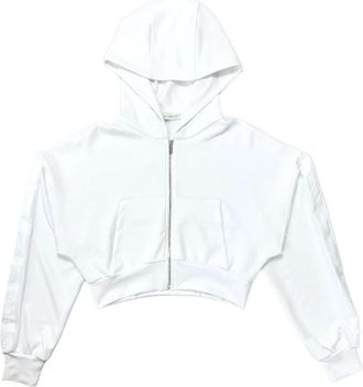 Hinnominate Hinnominate, Femme, Sweatshirts et sweats &agrave; capuche, Blanc, Taille: 38 FR Cropped Sweat &agrave; capuche