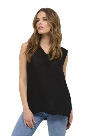 Kaffe Top KAamber Damen Tank Top &Auml;rmellos Sommer Oberteile V-Ausschnitt BlusentopTanktops Bluse 38, Black deep