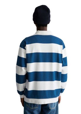 Marc O'Polo Denim Sweatshirt mit Polokragen relaxed fit mit gedrucktem Streifenmuster