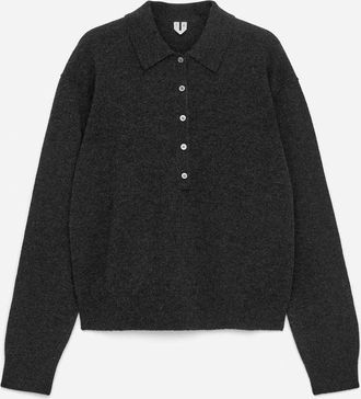 Arket Polopullover Aus Wolle -Grau