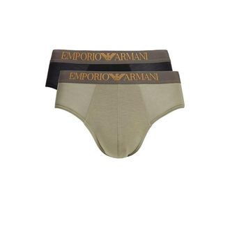 Emporio Armani Lot de 2 slips en coton m&eacute;lang&eacute;