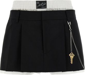 Alexander Wang Femme, Shorts, Multicolore, Taille: 36 FR Skort pliss&eacute; pr&eacute;-stylis&eacute;e avec cha&icirc;ne
