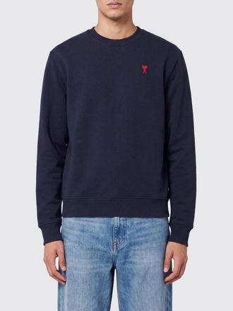Ami Sweat-shirt col rond en coton coupe d&eacute;contract&eacute;e avec logo brod&eacute; contrastant