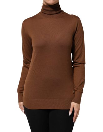Dolce & Gabbana Womens Cashmere Turtleneck Brown