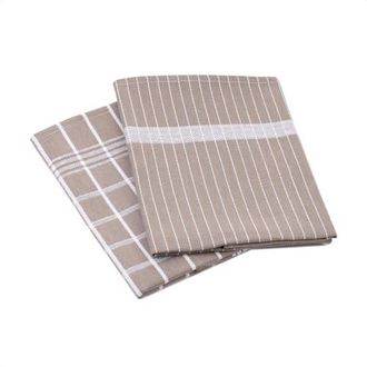 Gözze Geschirrtuch-Set, 4-teilig, 100% Recycelte Materialien (65% Baumwolle und 35% Polyester), 50 x 70 cm - Taupe