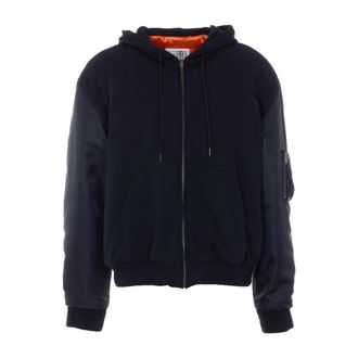 Maison Margiela SweaT-shirt &agrave; capuche bomber hybride - Homme - Sweatshirts et sweats &agrave; capuche - Noir - Taille: XL