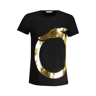 Trussardi Schwarzes Baumwoll-Print-Logo-T-Shirt - - Tops - Herren - Schwarzk - 2XL