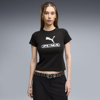 Puma Sport Slim Graphic T-Shirt Damen, Kleidung, Schwarz, XL