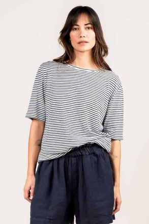 Kuyichi Damen vegan T-Shirt Olivia Wei&Atilde;Y/Marineblau