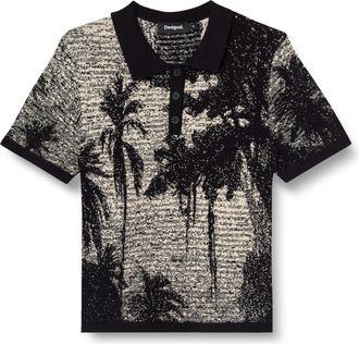 Desigual Damen 25SWTK49 T-Shirt, Black, XL