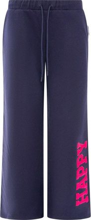 Zwillingsherz Sweathose HAPPY Statement Print, elastischer Bund mit Kordel, gerades Bein, Taschen