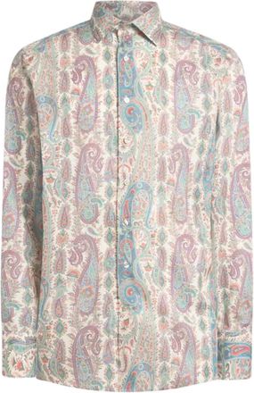 Etro Homme, Chemises, Multicolore, Taille: M Chemise en mousseline de coton avec motif de feuillage cachemire