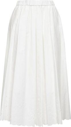 Max Mara Femme, Jupes, Blanc, Taille: 42 FR Jupe en toile de coton et lin