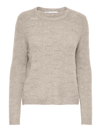 Only Damen ONLLOLLI L/S KNT NOOS Pullover, Taupe Gray/Detail:W. Melange, XXL