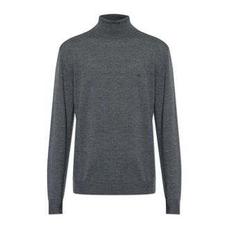 Etro Homme, Pulls, Gris, Taille: XL Pull à col roulé en laine avec logo brodé