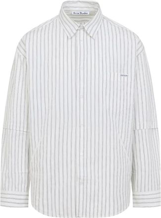 Acne Studios Homme, Chemises, Blanc, Taille: M Double Sleeve Button-Up