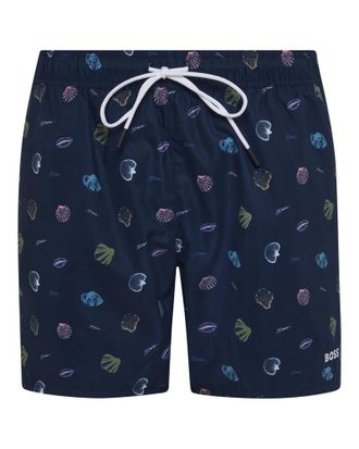 HUGO BOSS Badeshorts mit maritimen Motiven in